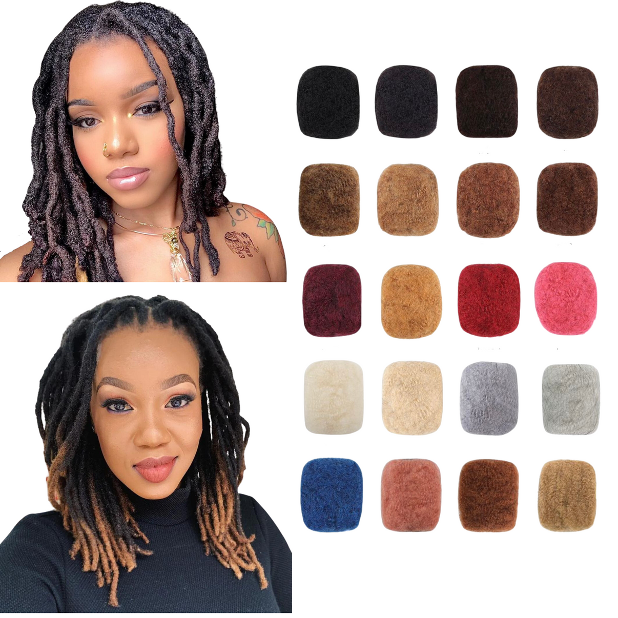 Human Hair Afro Bulk for Dreadlocks, Twists, Braids - 8 inch – Curly ...